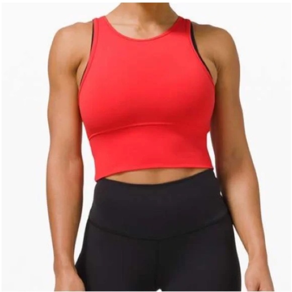 lululemon athletica | Tops | Lululemon Power Pivot Tank Crop 6 Red ...